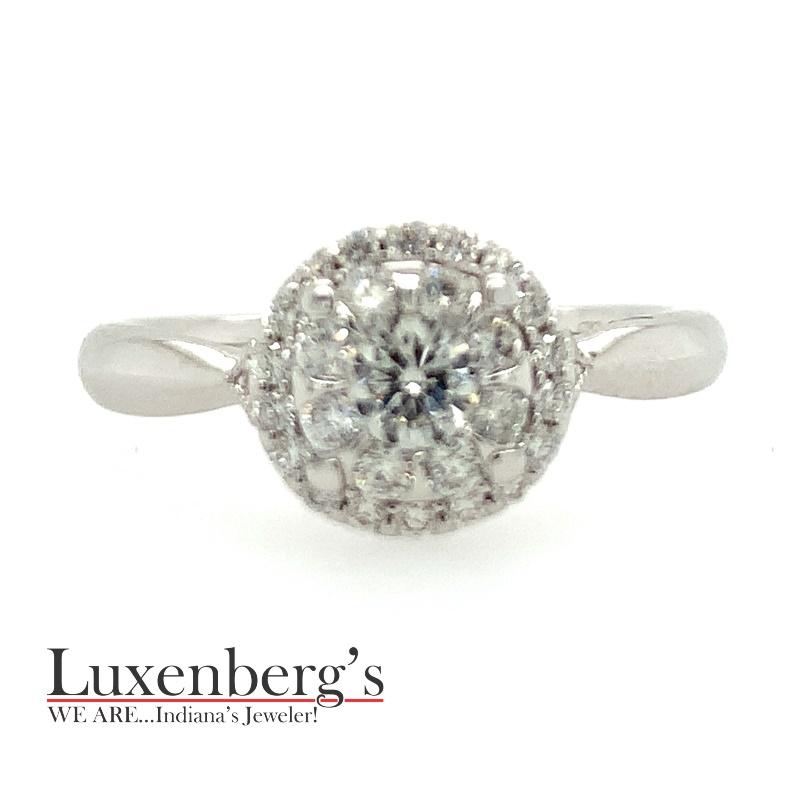 Shah - Diamond Cluster with Halo Engagement Ring - 1120-22-6 ...